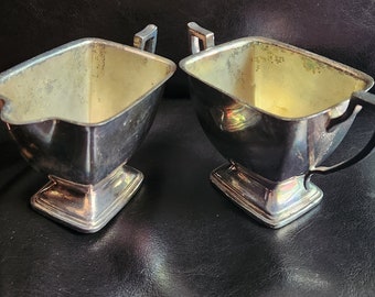 Vintage Benedict Silver Sugar and Creamer Set, 1916, EPNSBMM - Etsy