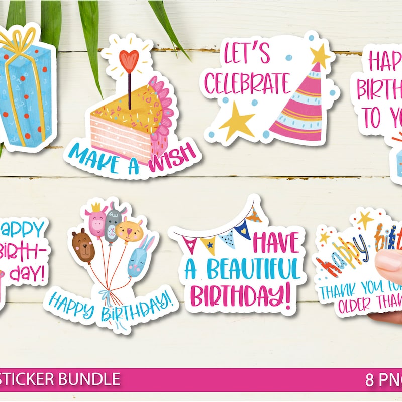 Birthday Stickers - Etsy