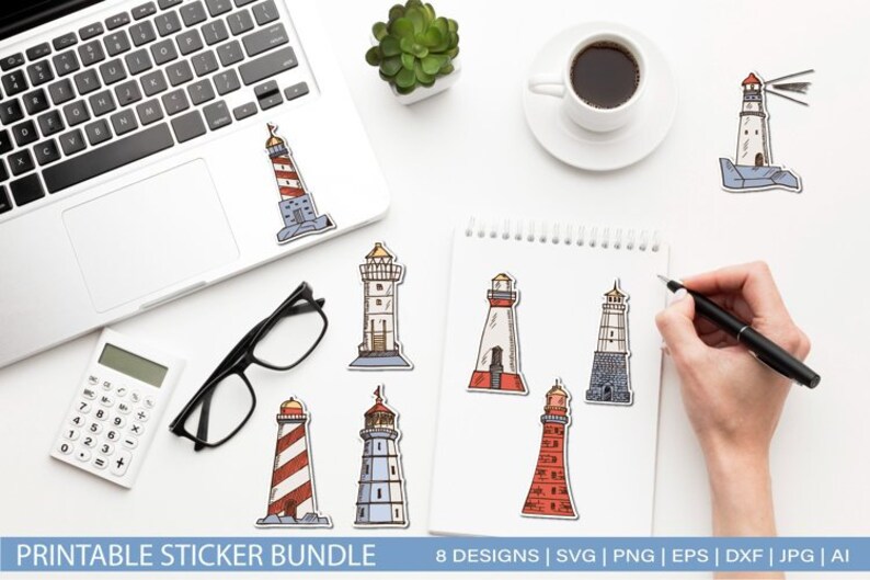 Lighthouse Printable Stickers for Cricut - Etsy UK