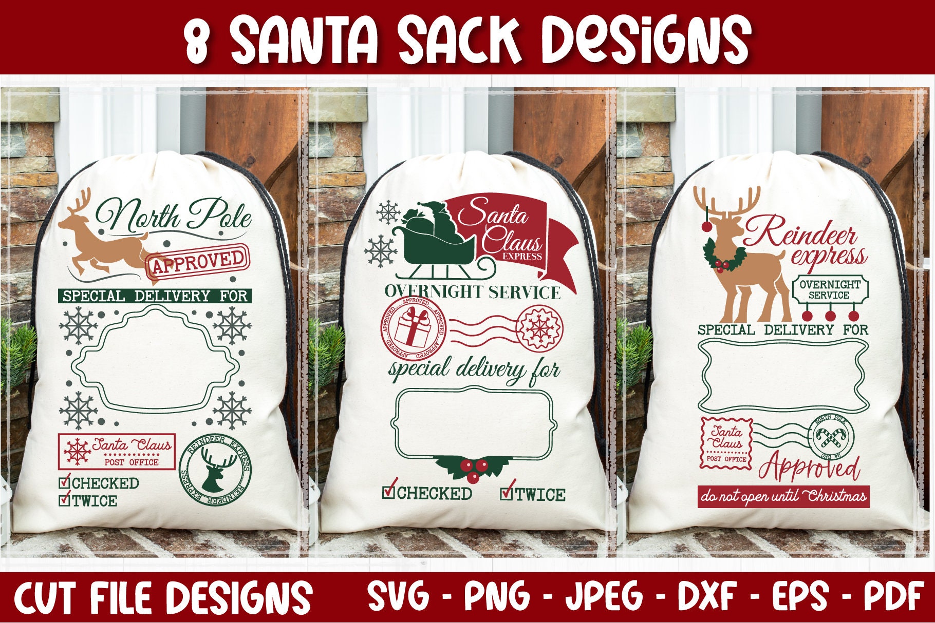Santa Sack Svg Bundle, christmas Santa Bag Svg, special Delivery Svg ...