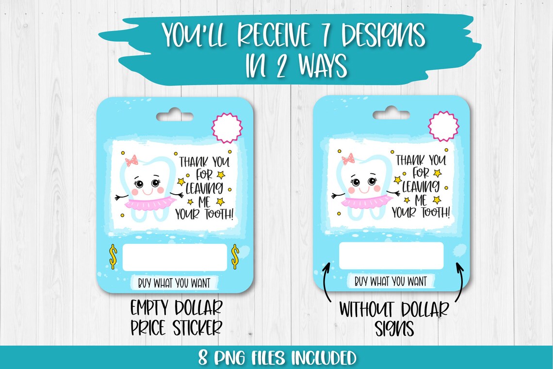 Tooth Fairy Money Card PNG Designs | Tooth Fairy Gift - Etsy