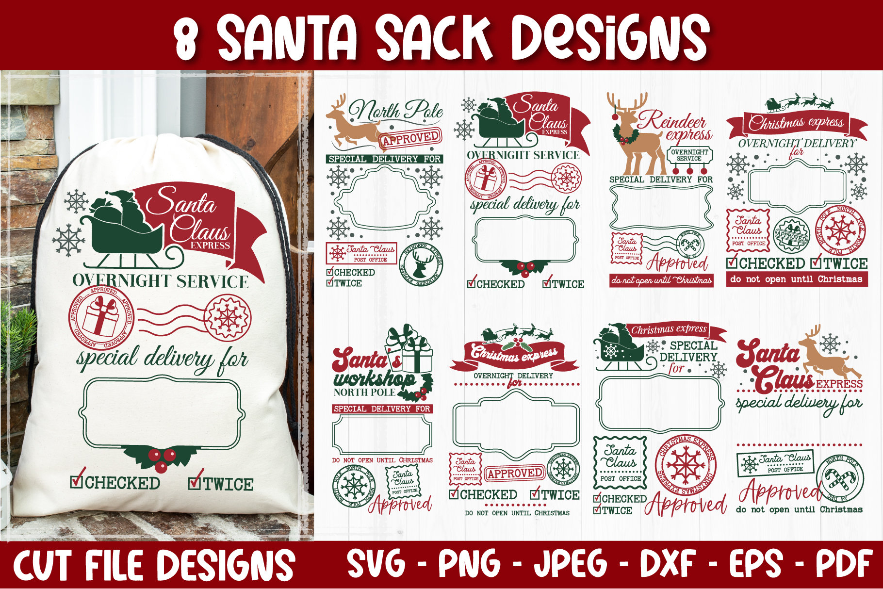 Santa Sack Svg Bundle, christmas Santa Bag Svg, special Delivery Svg ...