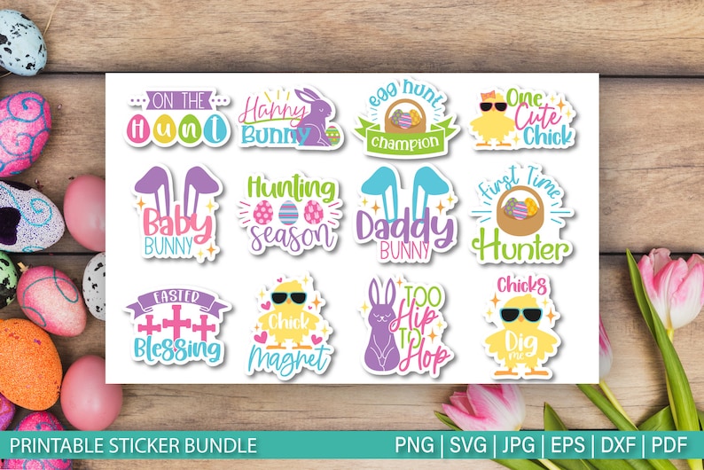 Easter Packaging Stickers, 10 Spring Printable PNG Files, Thank You ...