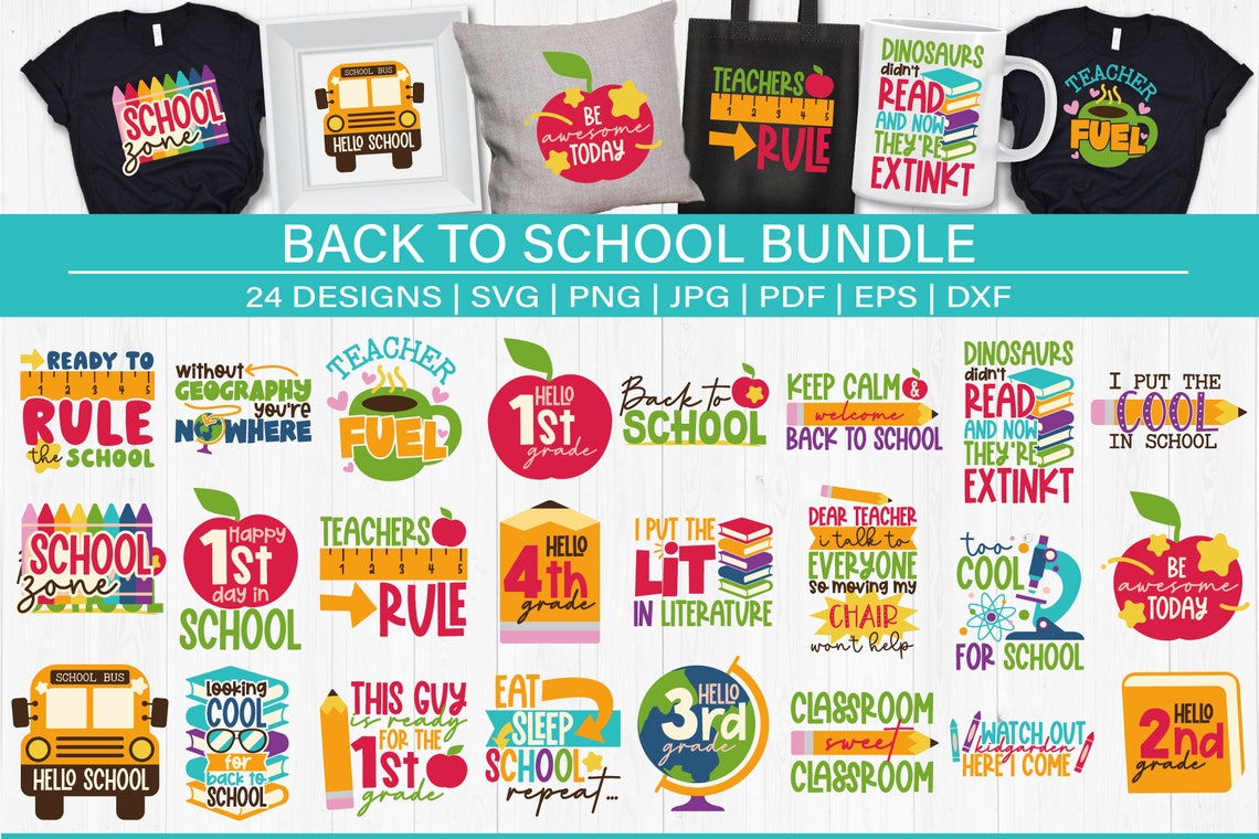 School SVG Bundle, Teacher SVG, Students SVG, First Grade Svg, High ...