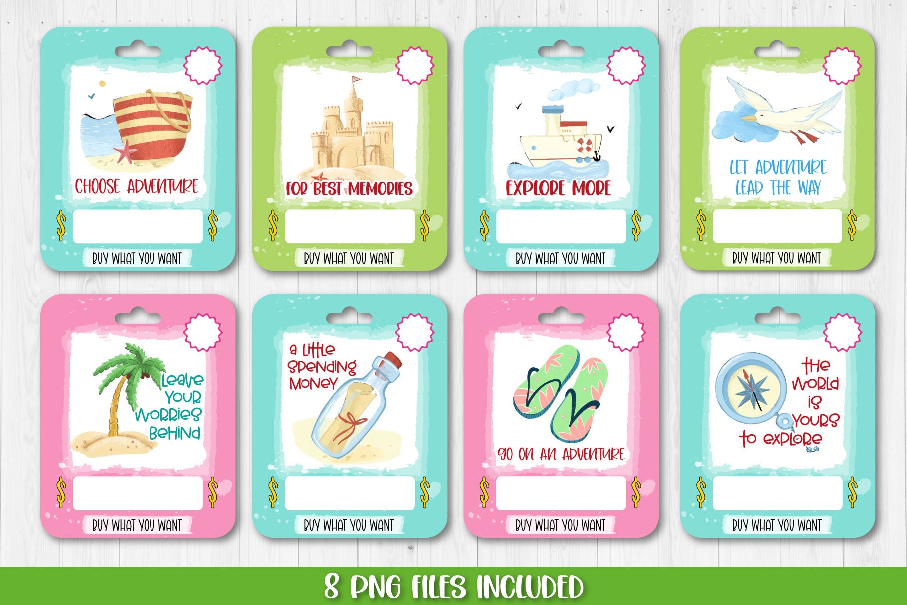 Printable Vacation Money Card, Money Cards, Travel Gift Card Holder ...