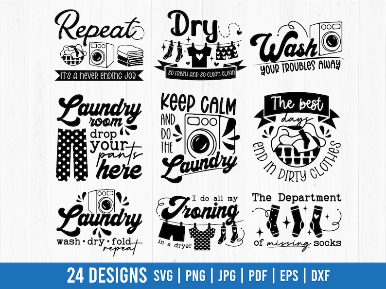 Funny Laundry SVG Bundle, Funny Saying SVG, Laundry Quote Svg, Laundry ...