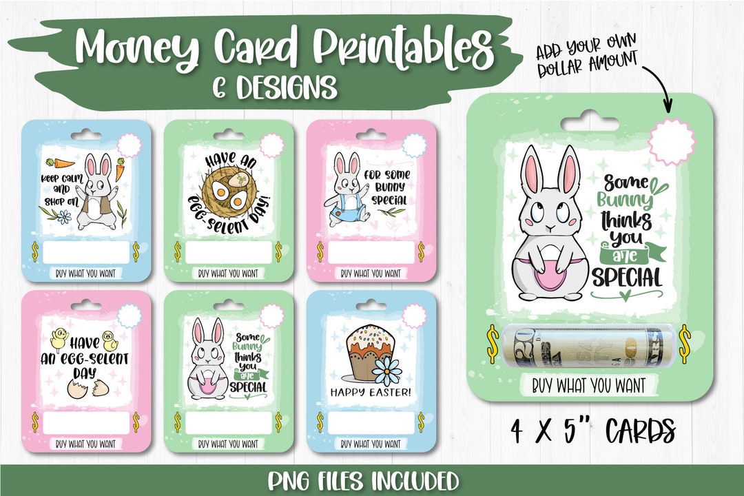 Easter Money Holder Bundle / Easter Bunny Money Card for Kids / Money ...
