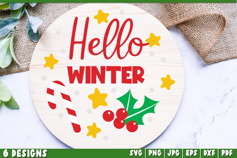 Christmas Round Signs Svg Bundle Front Door Decor Svg Etsy