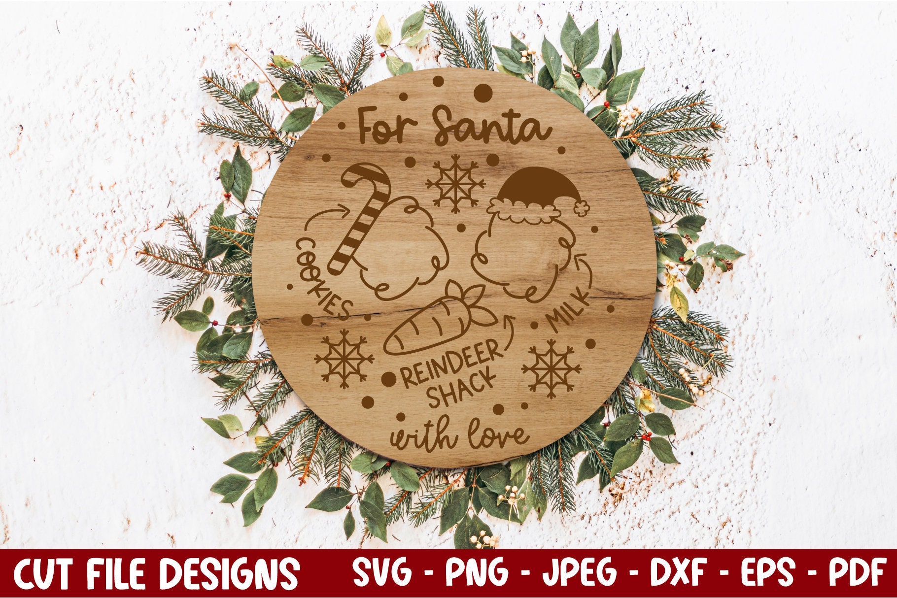 Santa Tray SVG, Dear Santa, Cookies and Milk SVG, Santa SVG, Christmas ...