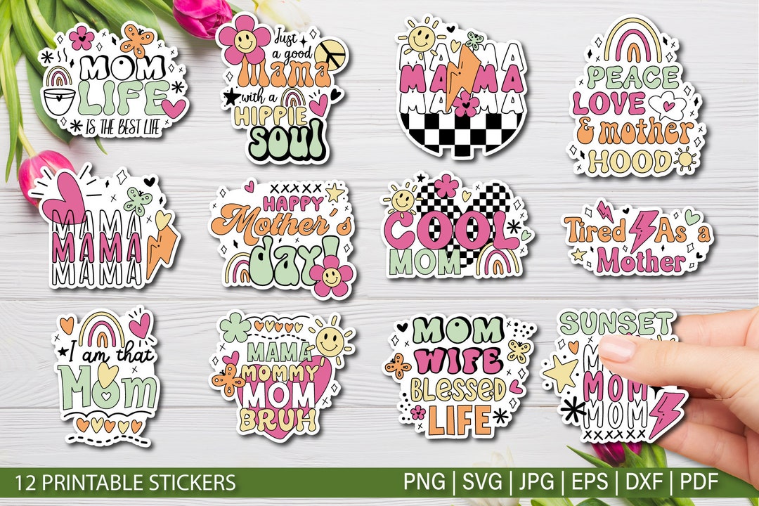 Mothers Day Bundle SVG, Printable Stickers for Cricut, Mothers Day ...
