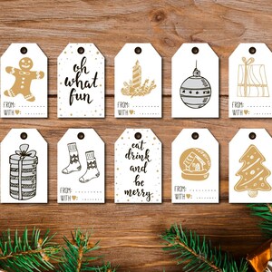 Merry Christmas Gift Tags Printable, Editable Christmas Favor Tags ...