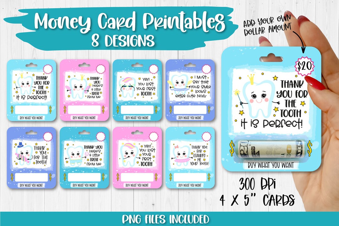 Tooth Fairy Money Card PNG Designs | Tooth Fairy Gift - Etsy