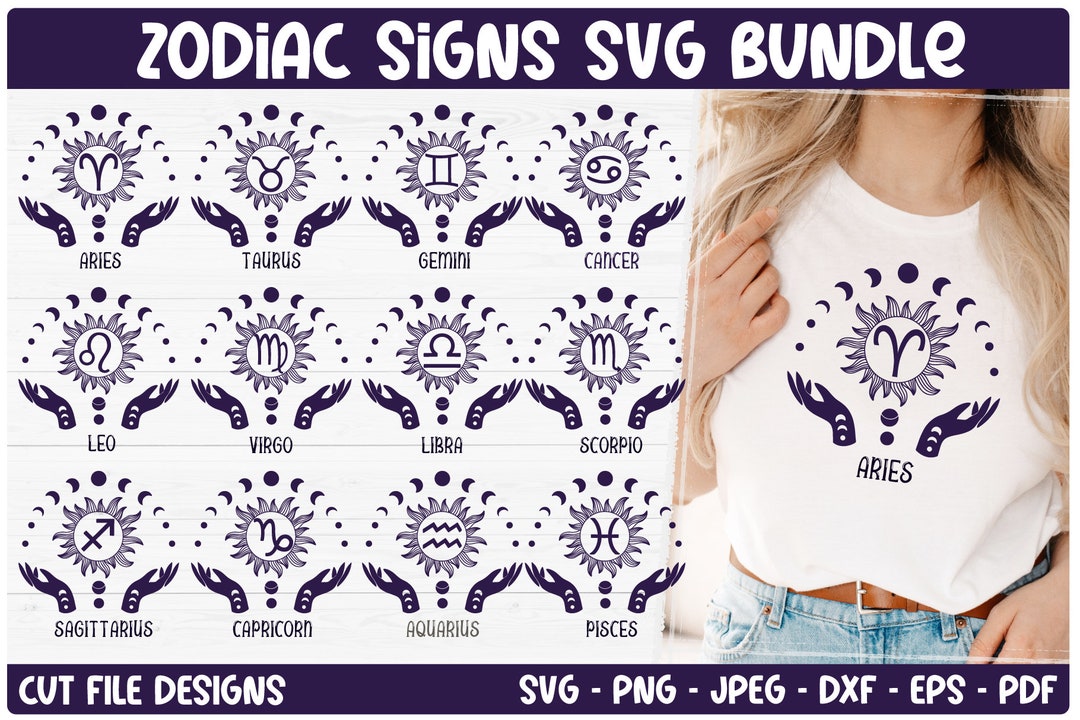 Zodiac Signs SVG Bundle, Astrology Signs Svg, Zodiac Symbols Svg ...