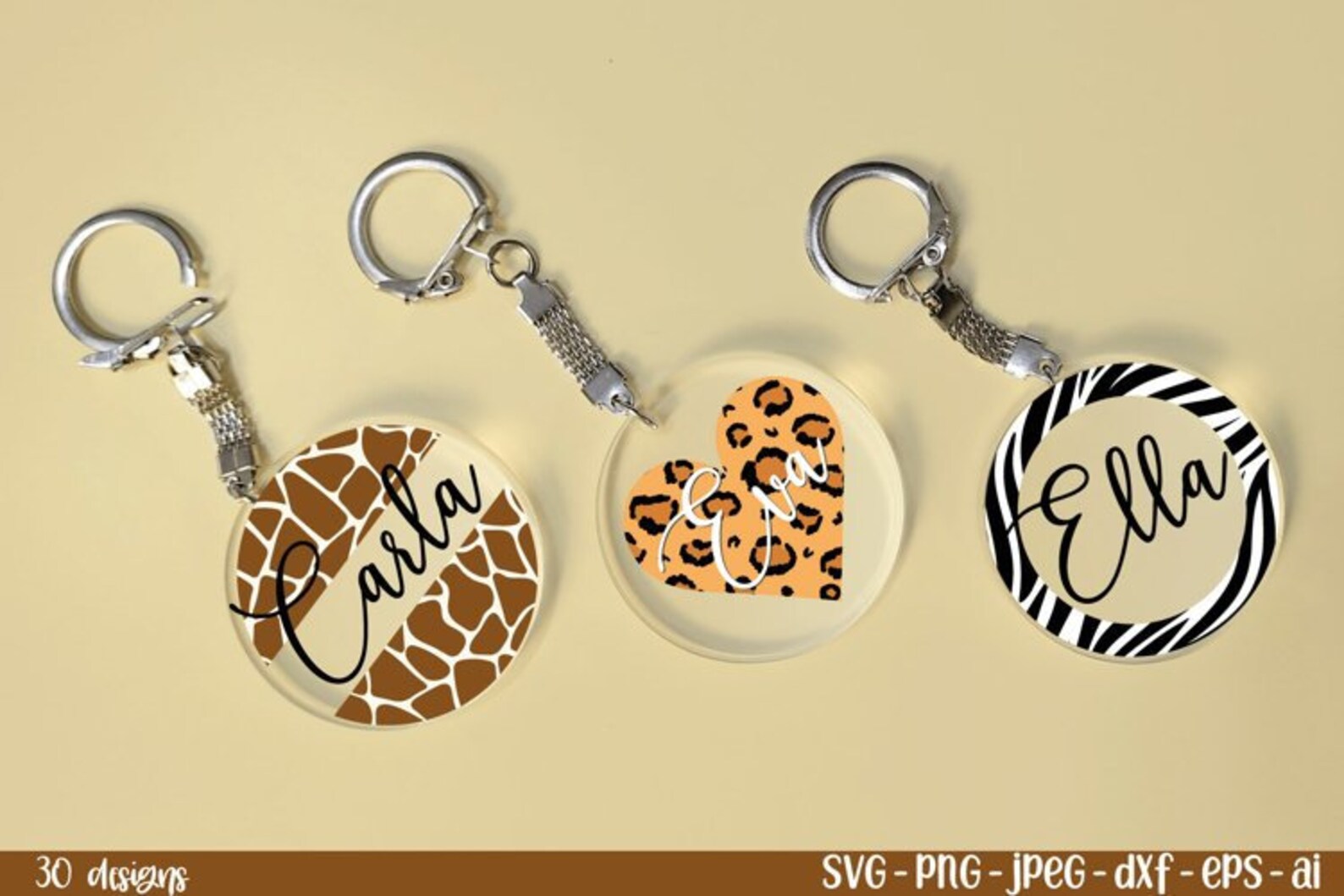 Keychain Animal Patterns Svg, Leopard Svg, Monogram Svg - Etsy