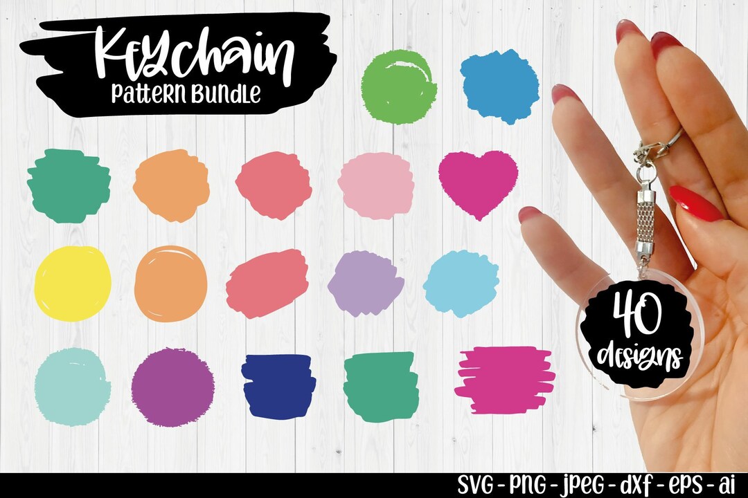 Keychain Paint Brush Stroke SVG Bundle, Hand Drawn Strokes, Brush ...