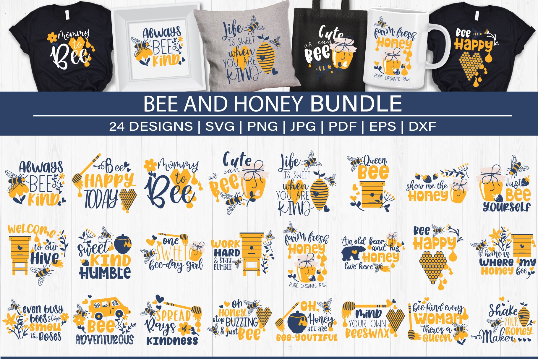 BEE SVG BUNDLE, Bumble Bee Svg, Honey Bee Svg, Bee Png, Bee Kind Svg ...