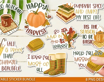 Fall Sayings Planner Stickers Fall Quote Stickers Fall Stickers Autumn ...