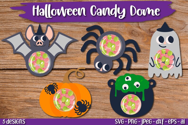 Halloween Candy Dome SVG Bundle,halloween Craft Svg, Ghost Candy Dome ...