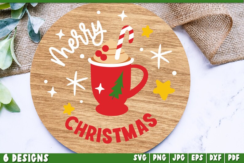 Christmas Round Signs Svg Bundle Front Door Decor Svg Etsy