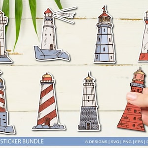 Lighthouse Printable Stickers for Cricut - Etsy UK