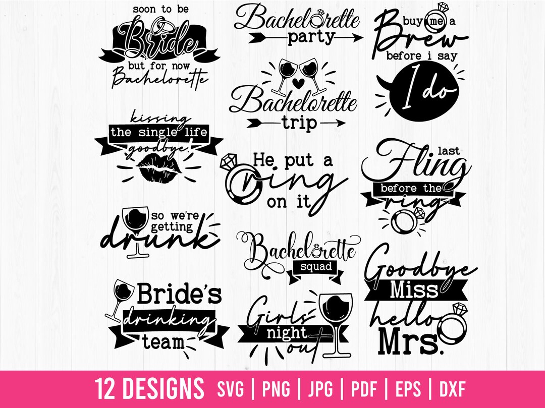 Bachelorette Party SVG Bundle, Bridal Shower SVG, Bridal Shower Shirts ...