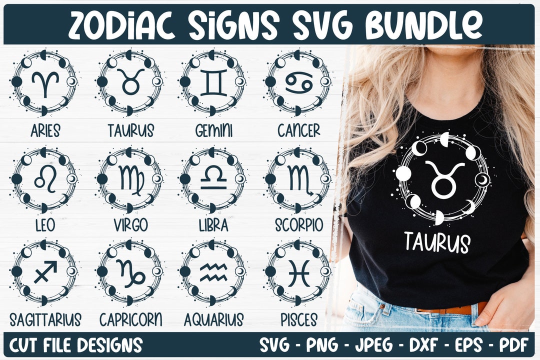 Zodiac Signs SVG Bundle, Astrology Signs Svg, Zodiac Symbols Svg ...