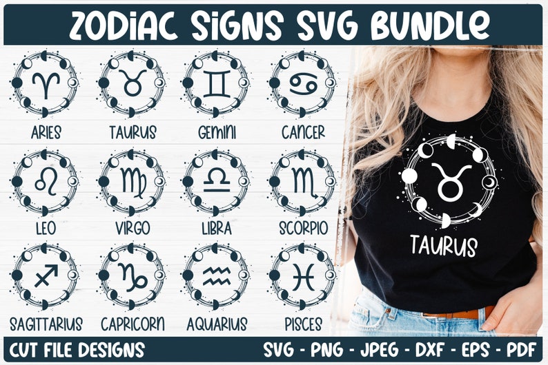 Zodiac Signs SVG Bundle, Astrology Signs Svg, Zodiac Symbols Svg ...