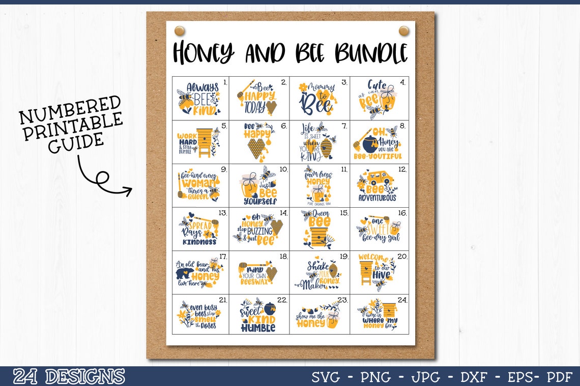 BEE SVG BUNDLE, Bumble Bee Svg, Honey Bee Svg, Bee Png, Bee Kind Svg ...