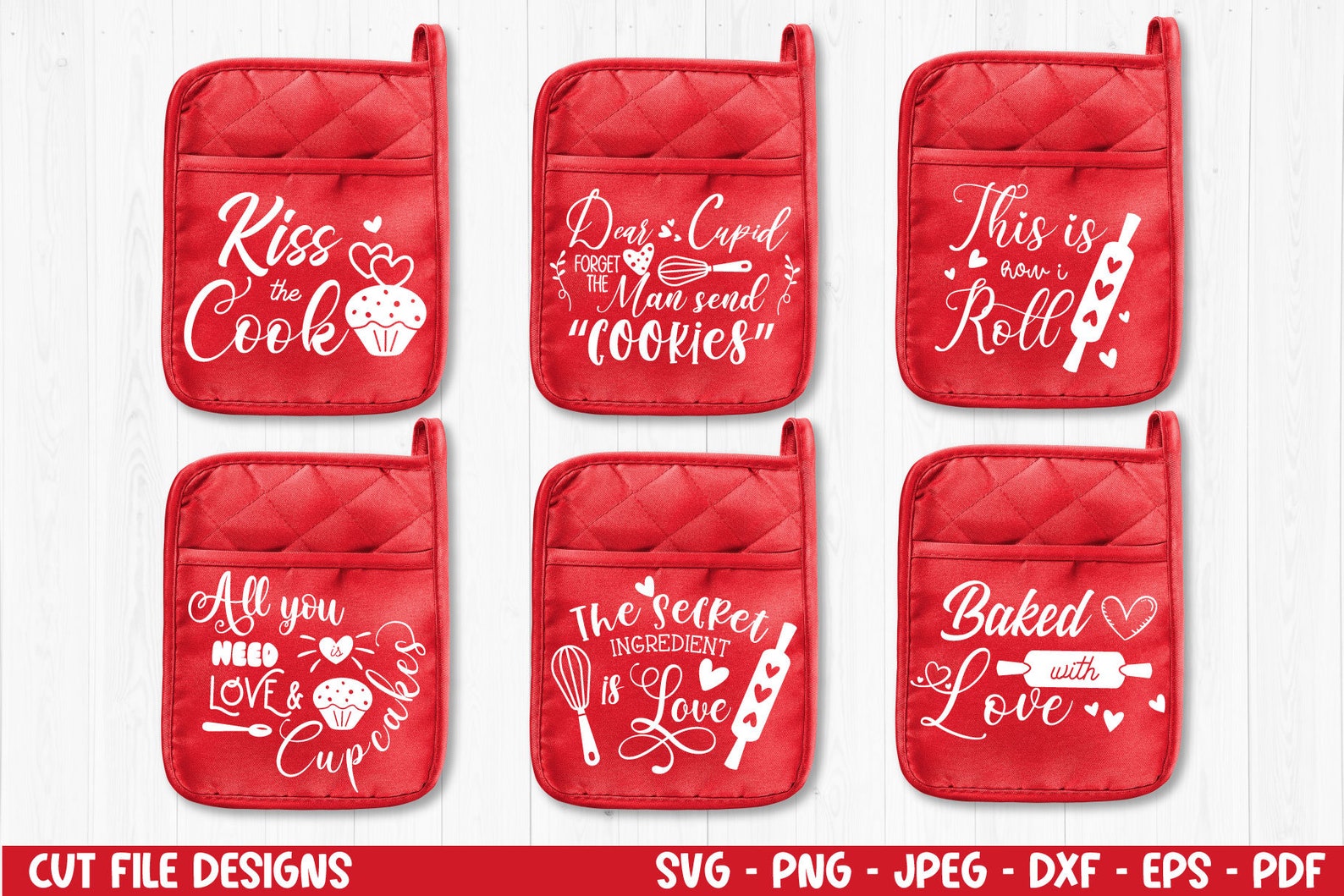 Valentine Pot Holder Svg Bundle, Potholder Svg, Oven Mitt Svg, Kitchen ...