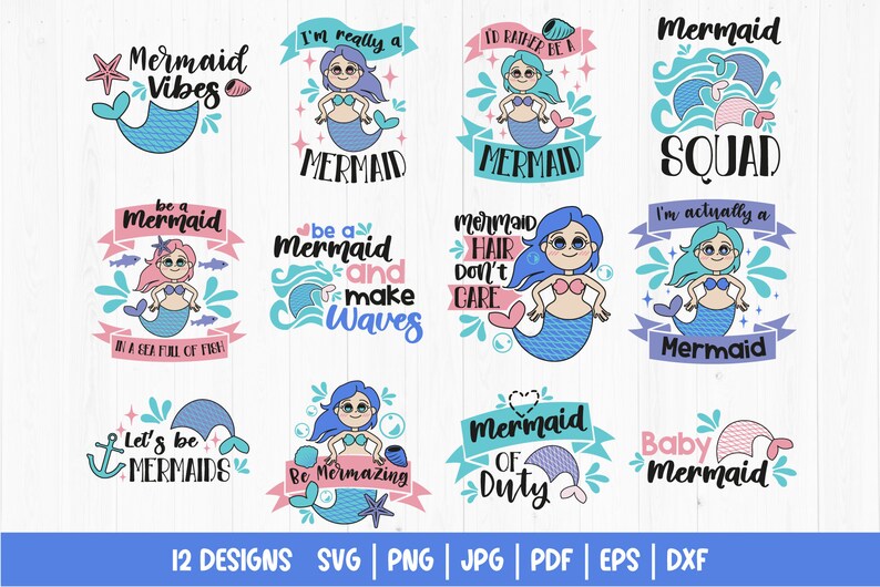 Mermaid SVG Bundle, Magical SVG Bundle, Mermaid SVG, Mermaid Quotes Svg ...