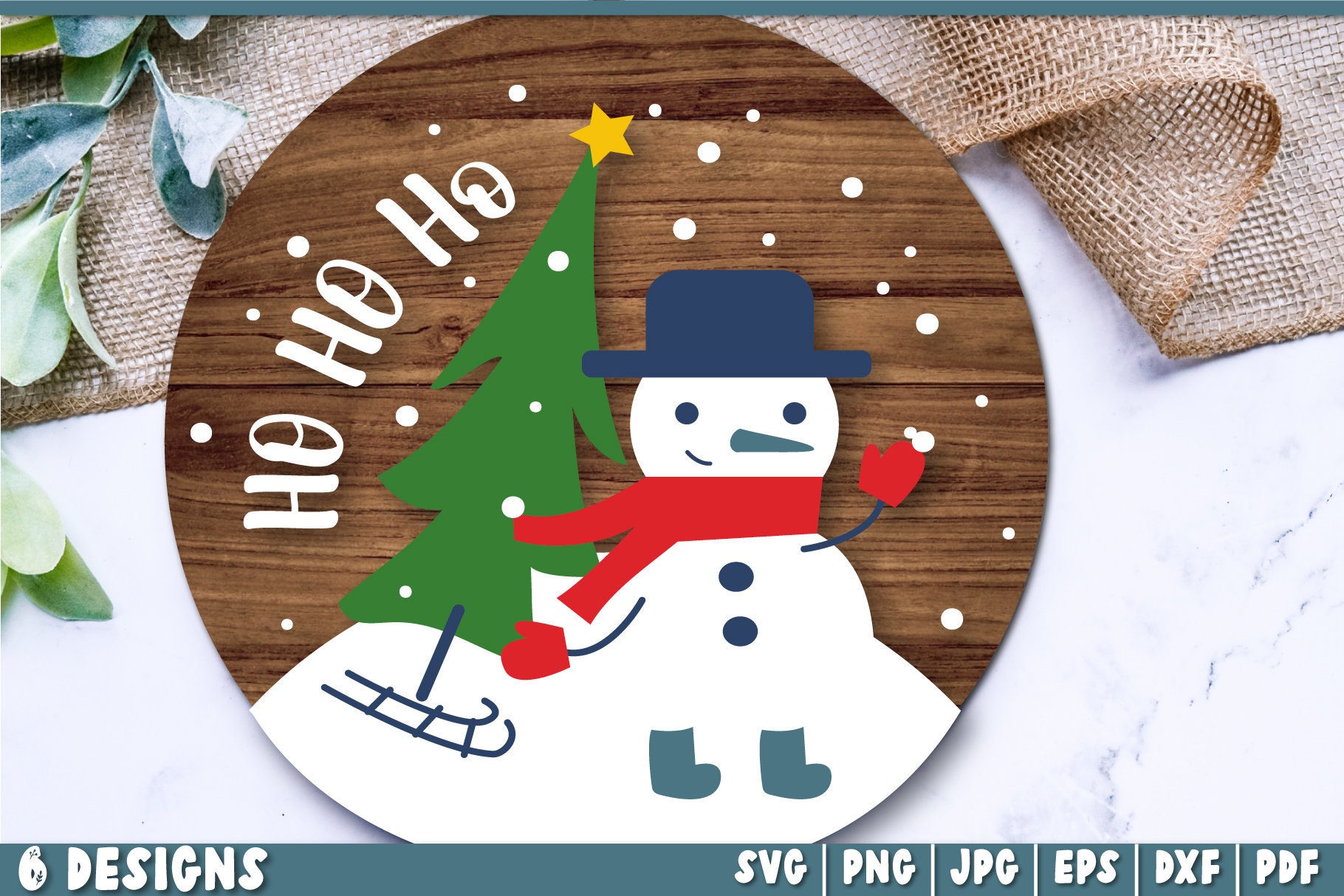 Winter Round Signs SVG, Winter Door Hanger SVG, Christmas Welcome Sign ...