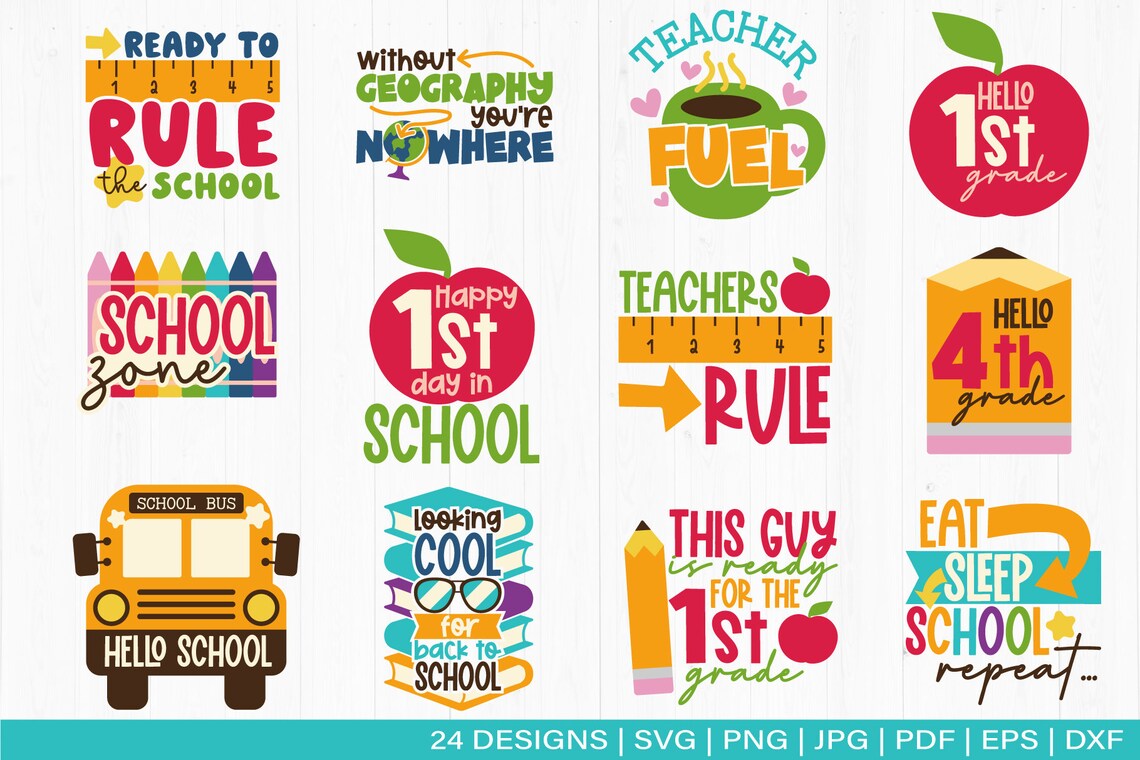 School SVG Bundle, Teacher SVG, Students SVG, First Grade Svg, High ...