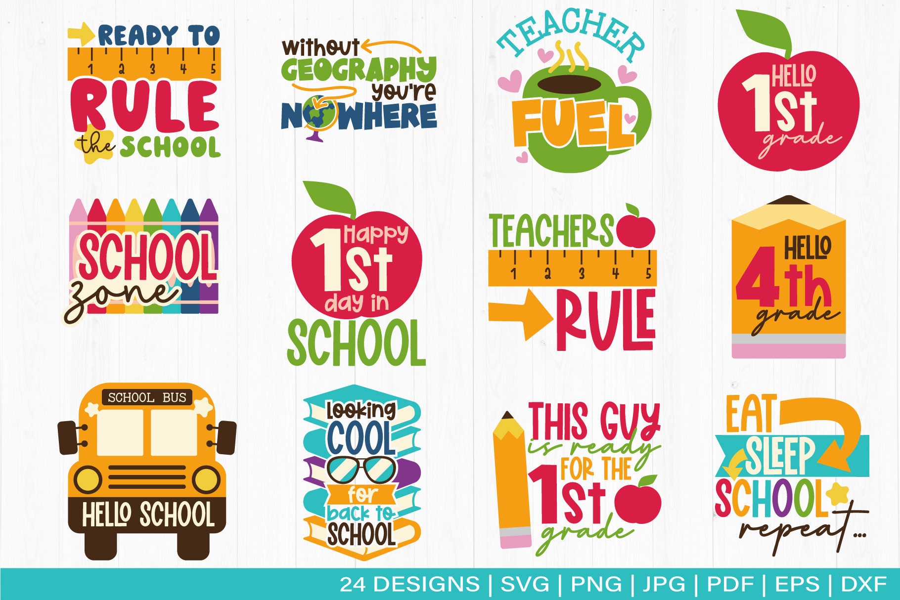 School SVG Bundle, Teacher SVG, Students SVG, First Grade Svg, High ...