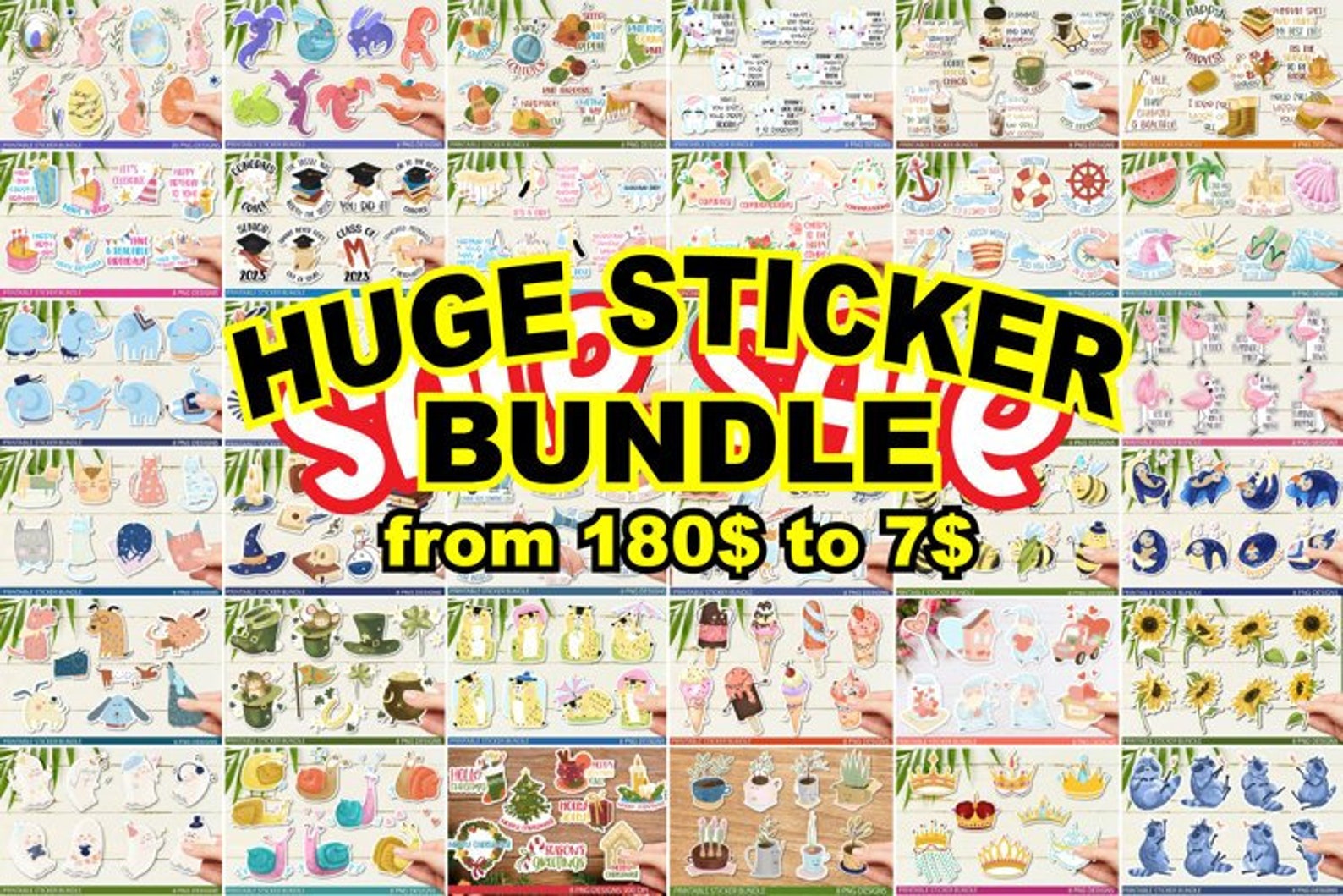 Mega Printable Sticker Bundle, Printable PNG Stickers, Mega Png ...
