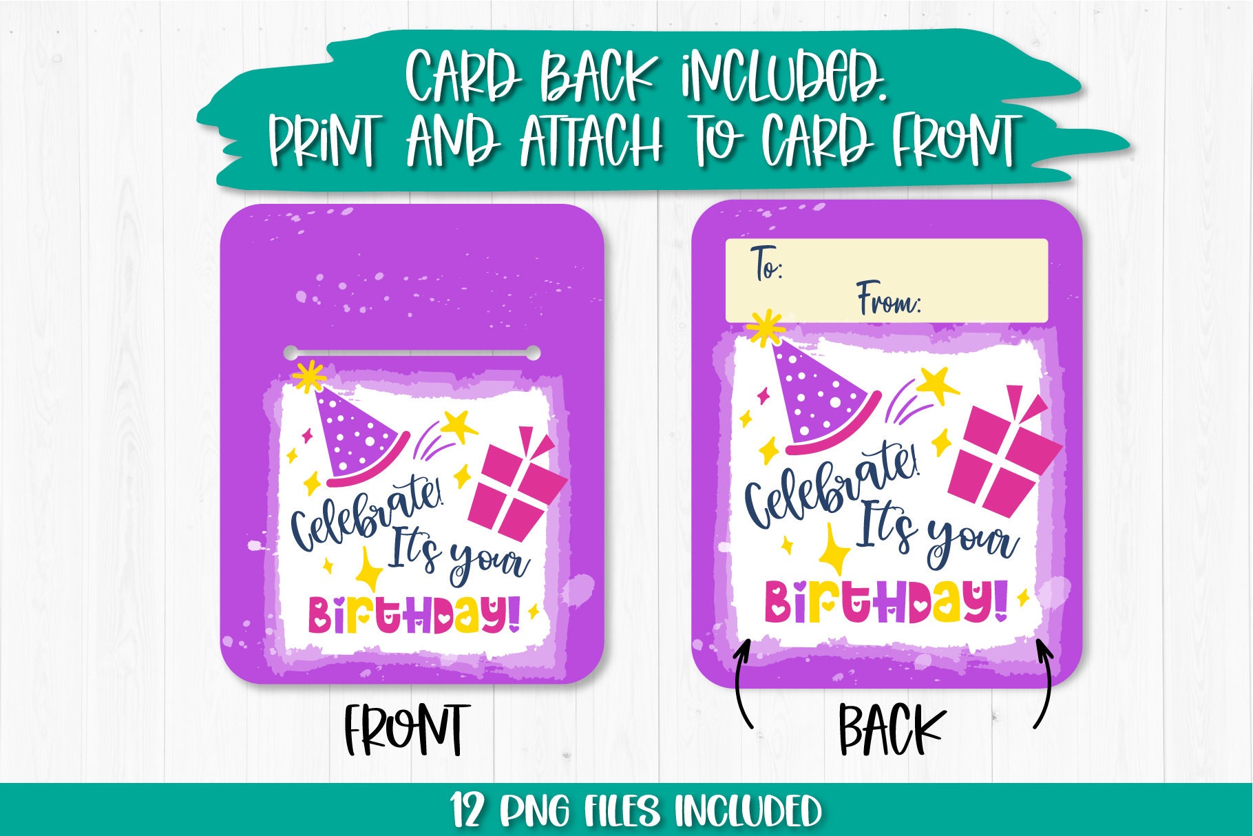 Happy Birthday Printable Gift Hard Holder, Printable Money Card ...