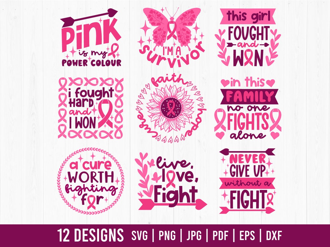 Cancer Awareness SVG Bundle, Cancer SVG, Breast Cancer SVG, Awareness ...