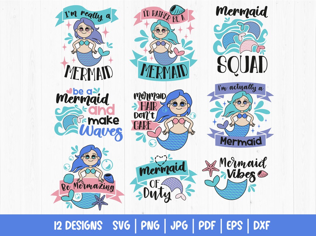 Mermaid SVG Bundle, Magical SVG Bundle, Mermaid SVG, Mermaid Quotes Svg ...