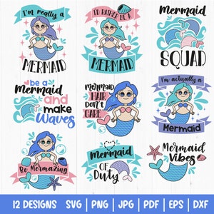 Mermaid SVG Bundle, Magical SVG Bundle, Mermaid SVG, Mermaid Quotes Svg ...