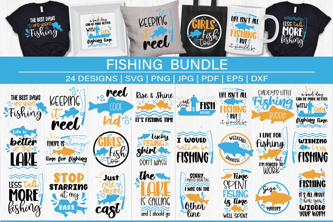 Fishing Quotes Bundle SVG | Fisher Saying - Etsy