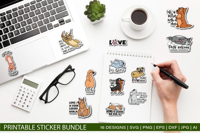 Funny Dog Bundle Svg , Printable Stickers for Cricut - Etsy