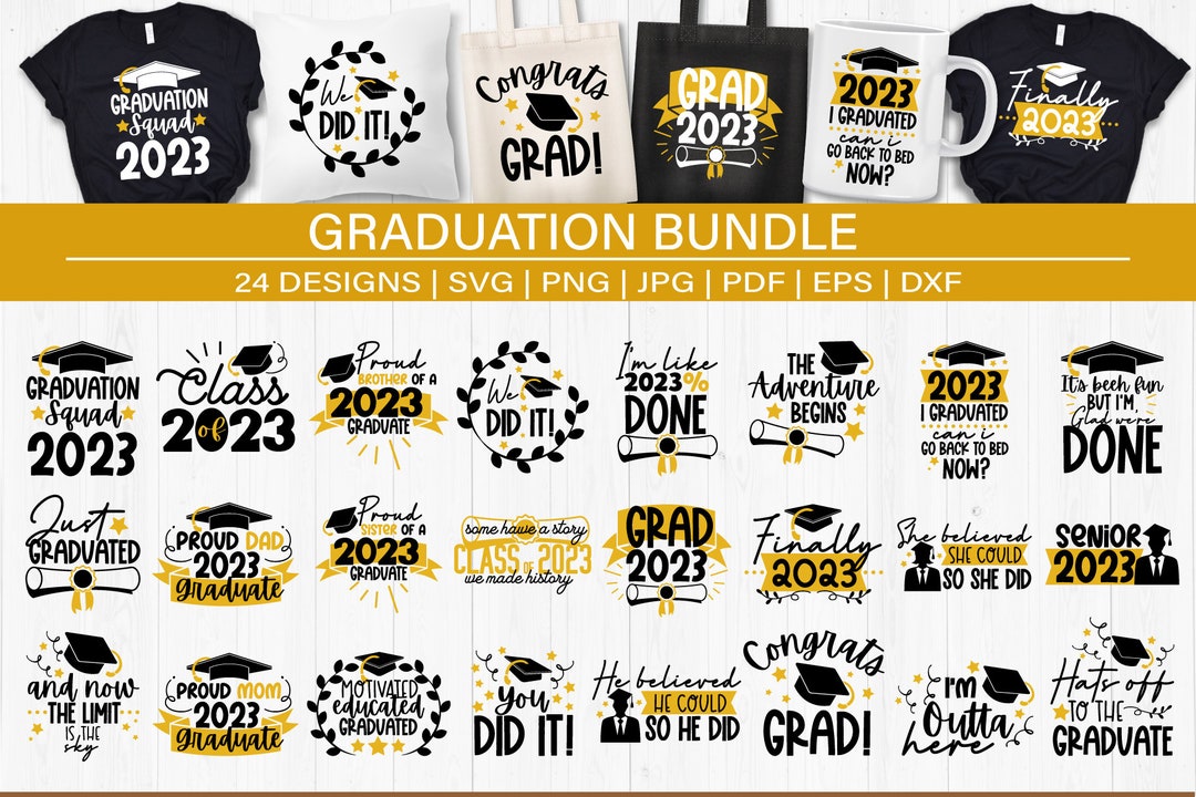 Graduation Svg, Proud Graduate 2024 Design Bundle, Senior Cap Class ...