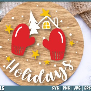 Winter Round Signs SVG, Winter Door Hanger SVG, Christmas Welcome Sign ...
