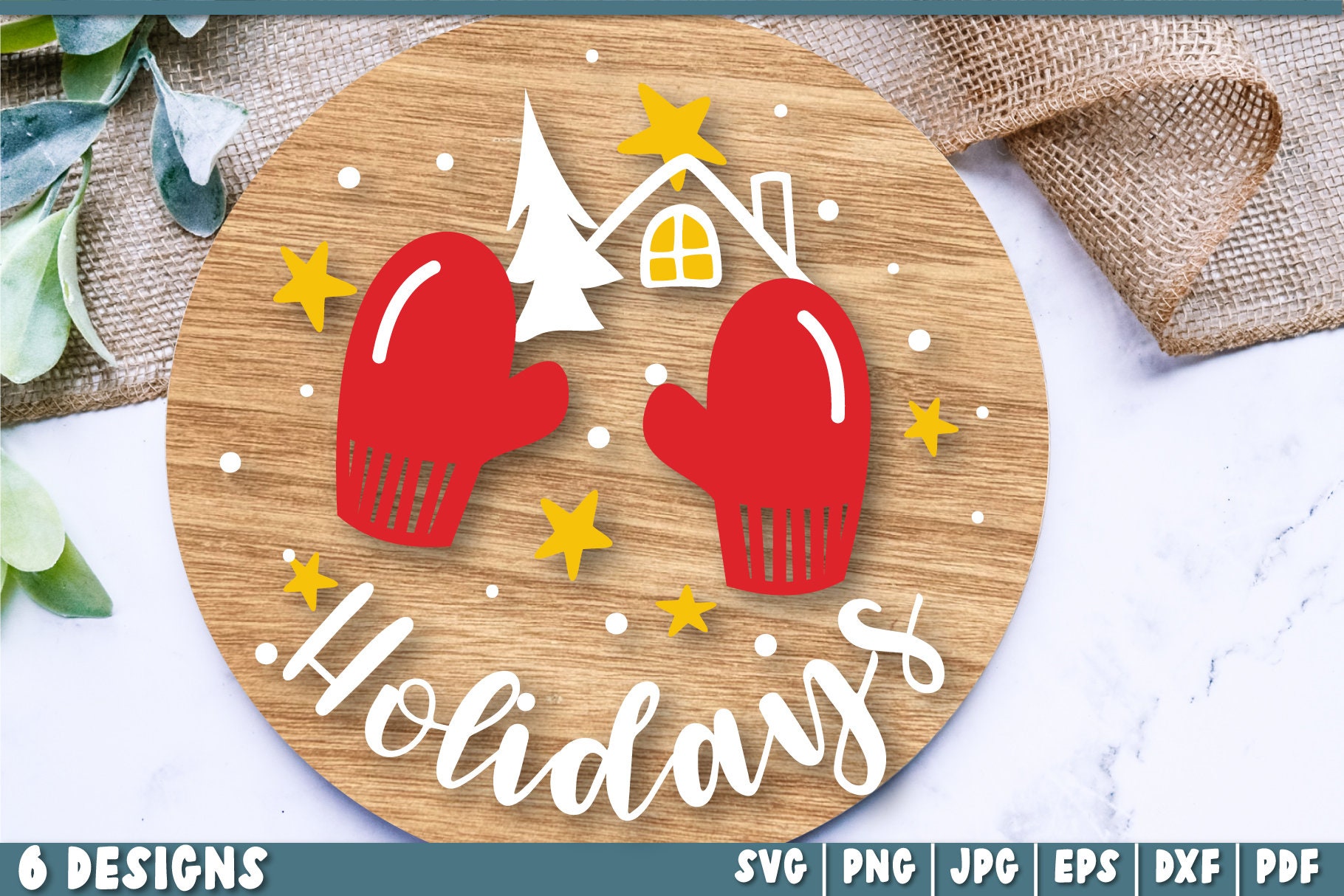 Winter Round Signs SVG, Winter Door Hanger SVG, Christmas Welcome Sign ...