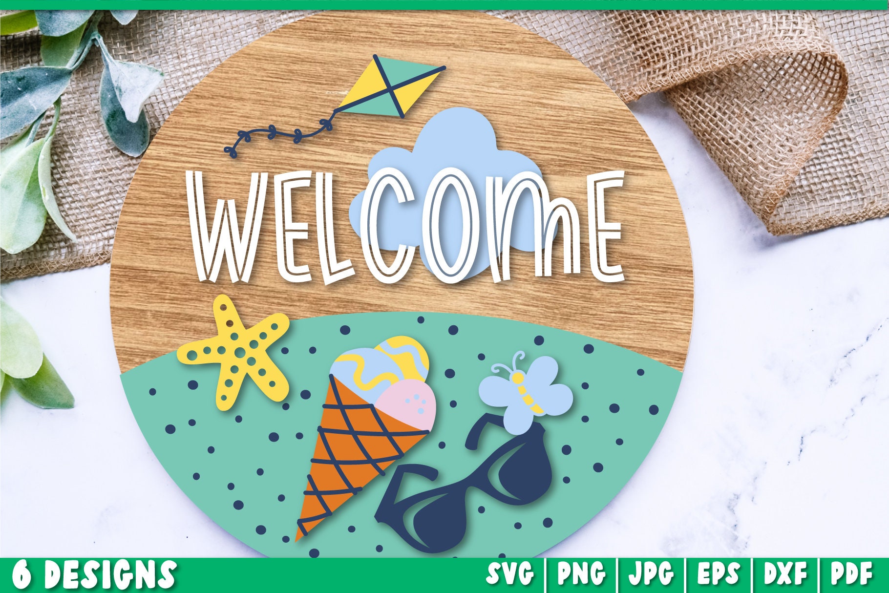 Summer Door Round Signs Bundle, Summer Bundle SVG, Summer Welcome Sign ...