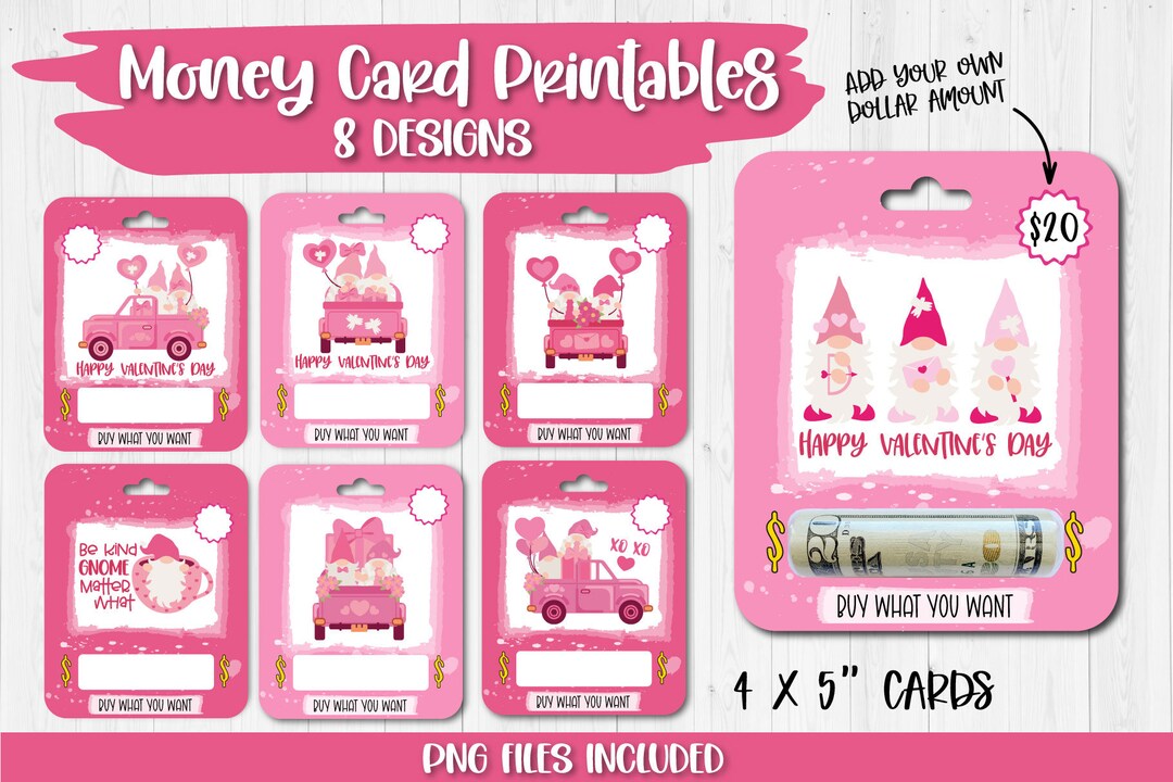 Valentine's Day Money Cards, Printable Card, Money Card, Valentine ...