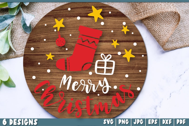 Winter Round Signs SVG, Winter Door Hanger SVG, Christmas Welcome Sign ...