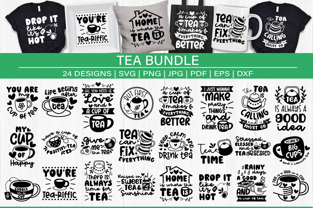 Tea SVG Cut File Bundle, Tea Lover SVG Bundle - Etsy