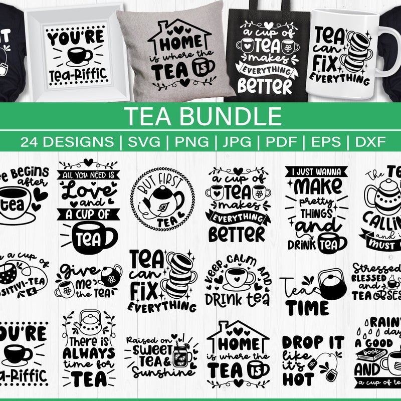 Tea Time Svg - Etsy