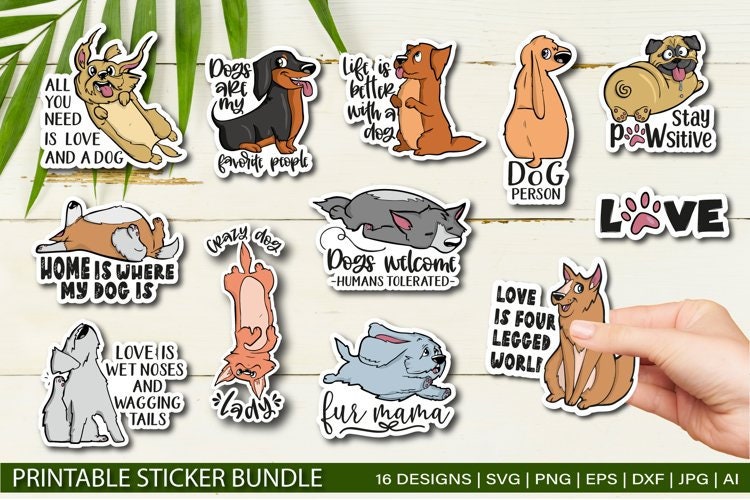 Funny Dog Bundle Svg , Printable Stickers for Cricut - Etsy