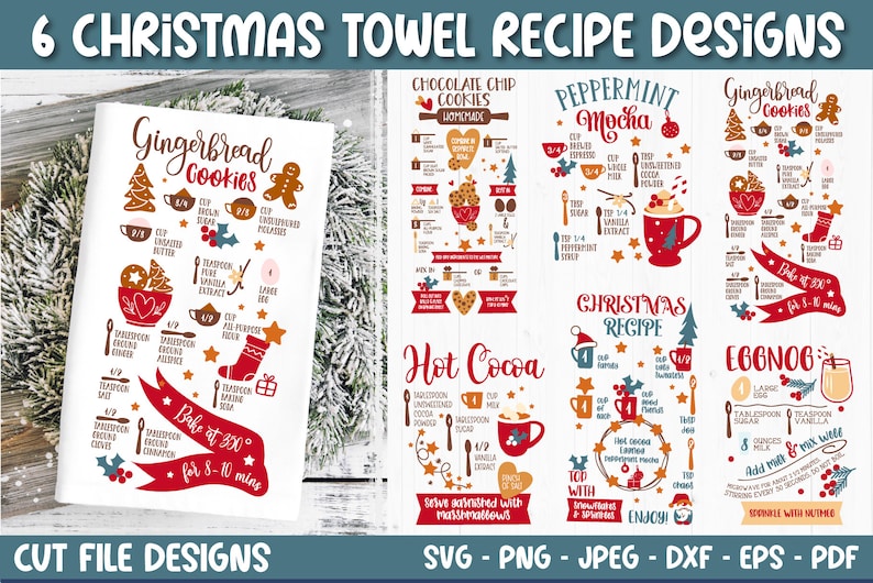 Christmas Recipes Svg, Christmas Bundle, christmas Baking Svg ...